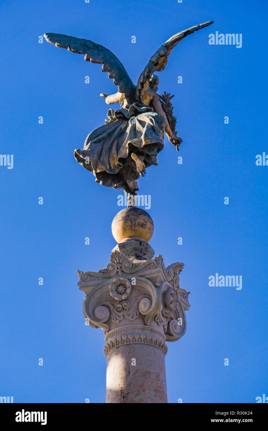 Vittoria alata statue at Altar of the Fatherland in Rome, Italy Stock ...