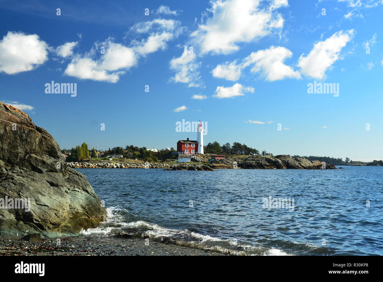 Fisgard Lighthouse at Fort Rodd Hill National Historic park in Victoria ...