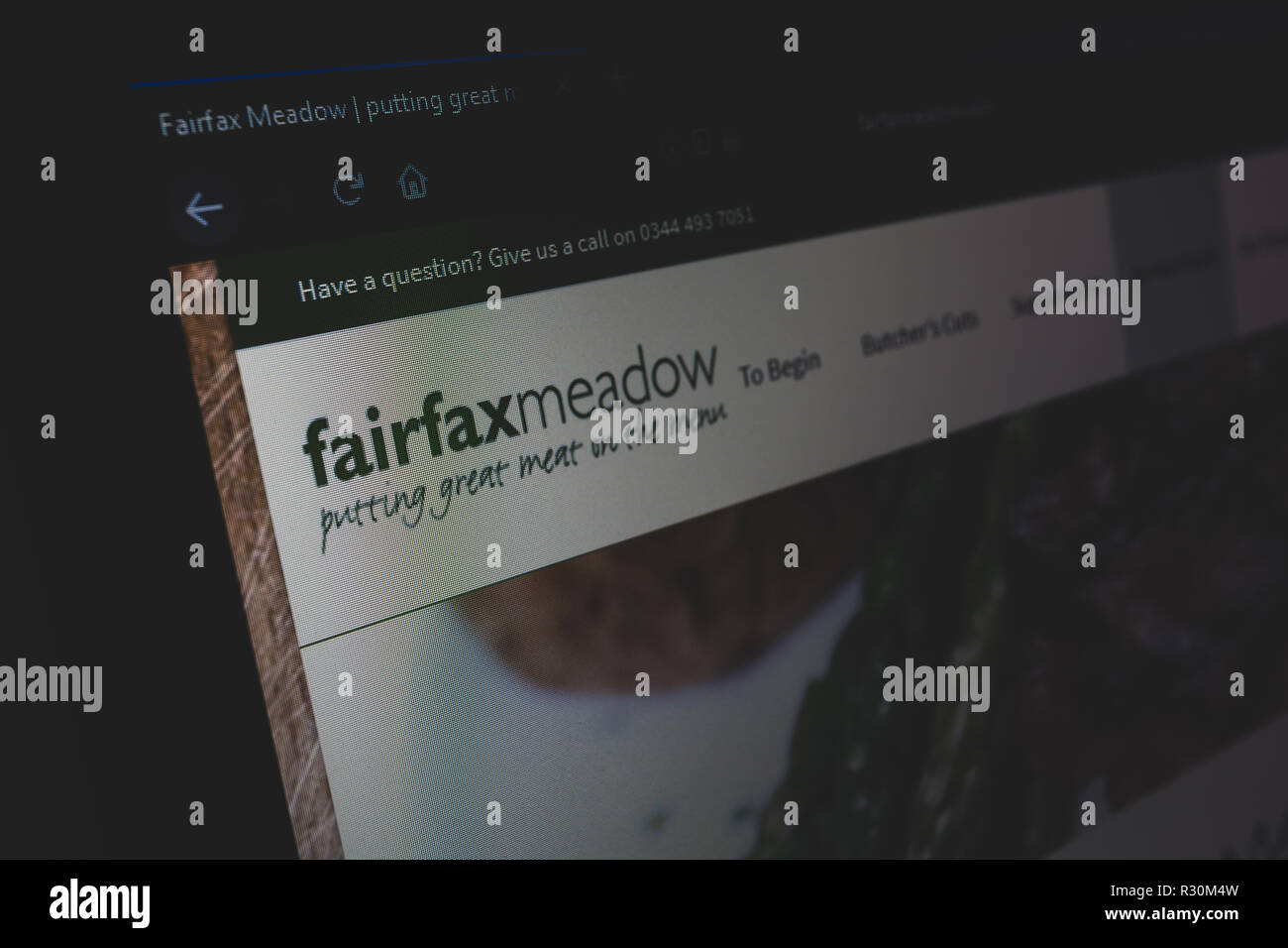 Fairfax Meadow, UK's catering butcher, logo on its website is shown on ...