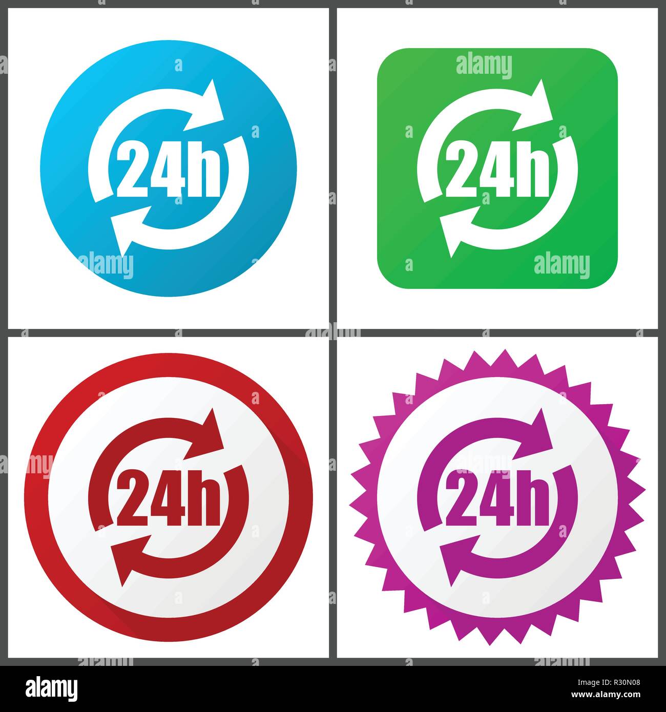24h vector icons set in eps 10 Stock Vector Image & Art - Alamy
