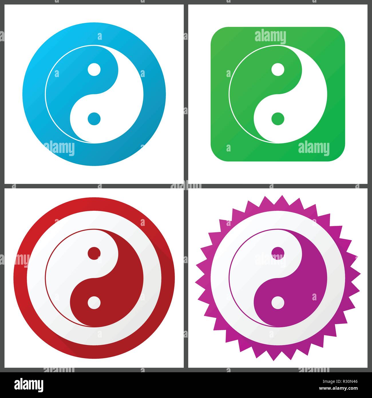 Ying yang vector icons set in eps 10 Stock Vector Image & Art - Alamy