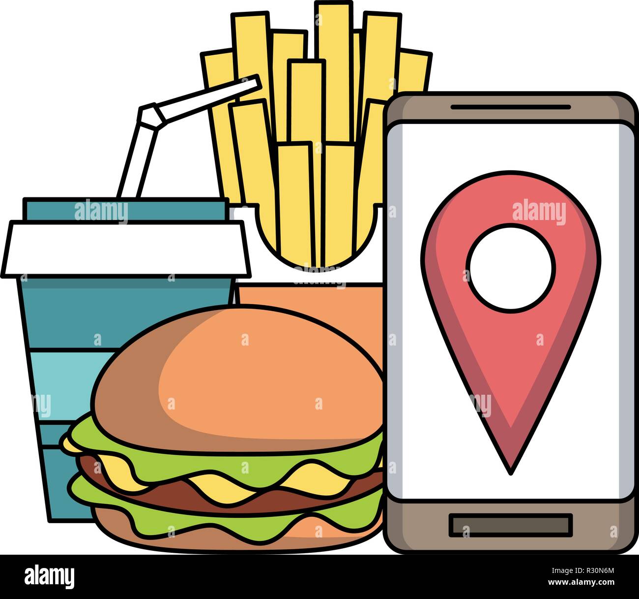 Fast food order and delivery online Stock Vector Image & Art - Alamy