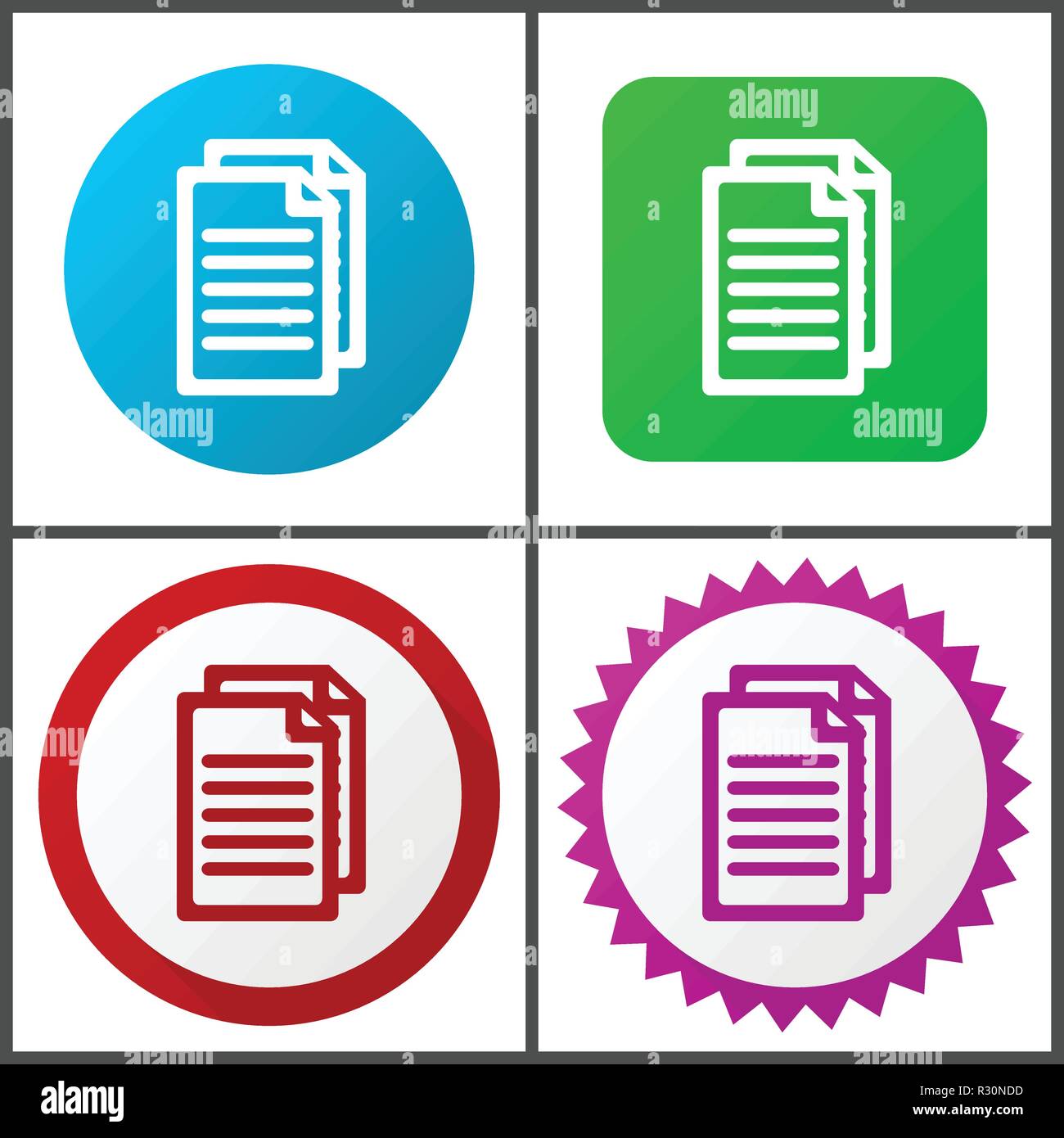 Document vector icons set in eps 10 Stock Vector Image & Art - Alamy
