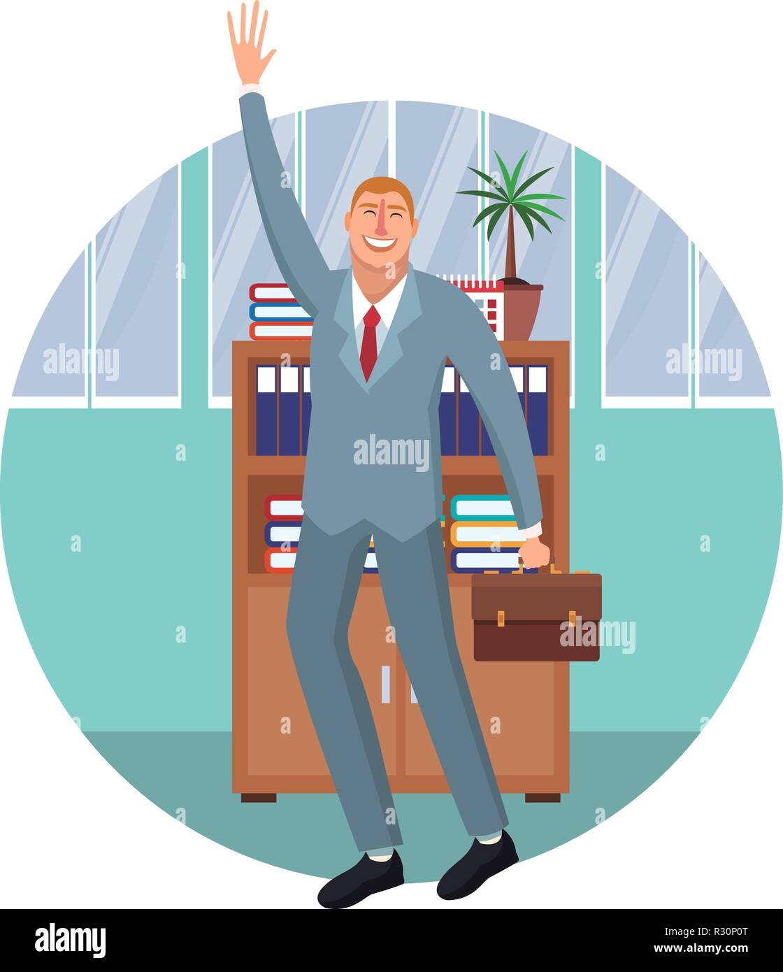 Happy executive businessman cartoon Stock Vector Image & Art - Alamy