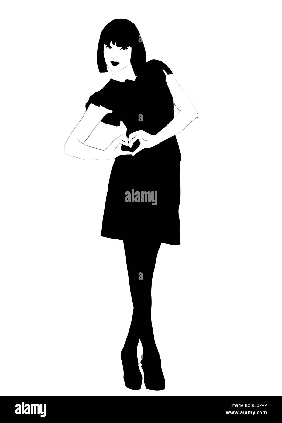 Making heart hands Black and White Stock Photos & Images - Alamy