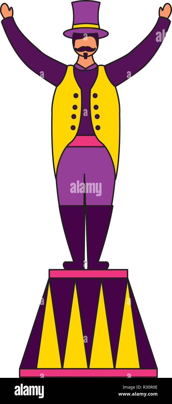 host man character circus fun fair vector illustration Stock Vector ...