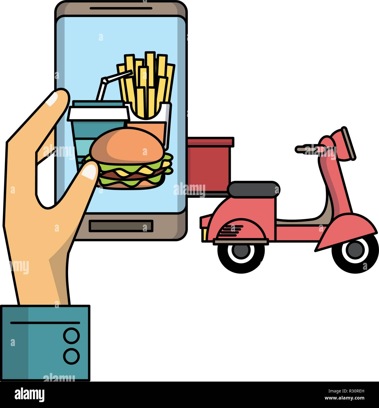 Fast food order and delivery online Stock Vector Image & Art - Alamy