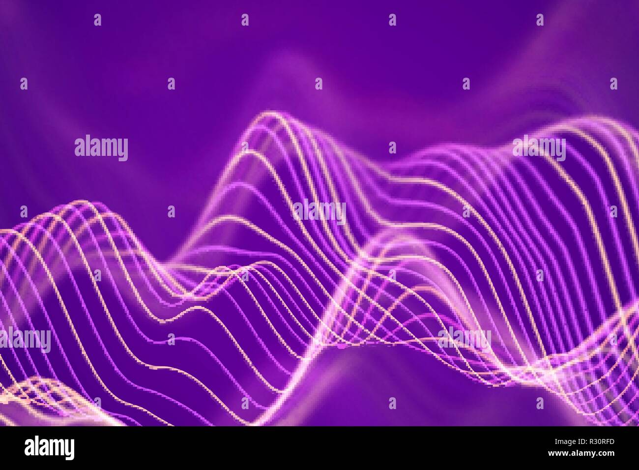 3D Sound waves. Big data abstract visualization Stock Vector Image ...