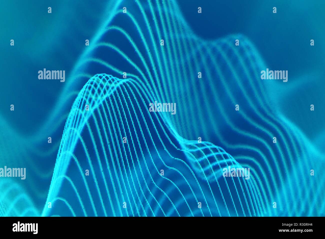 3D Sound waves. Big data abstract visualization Stock Vector Image ...
