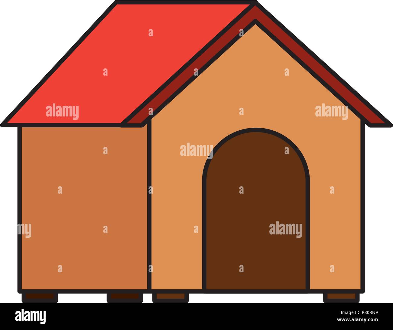 wooden house pet on white background vector illustration Stock Vector ...