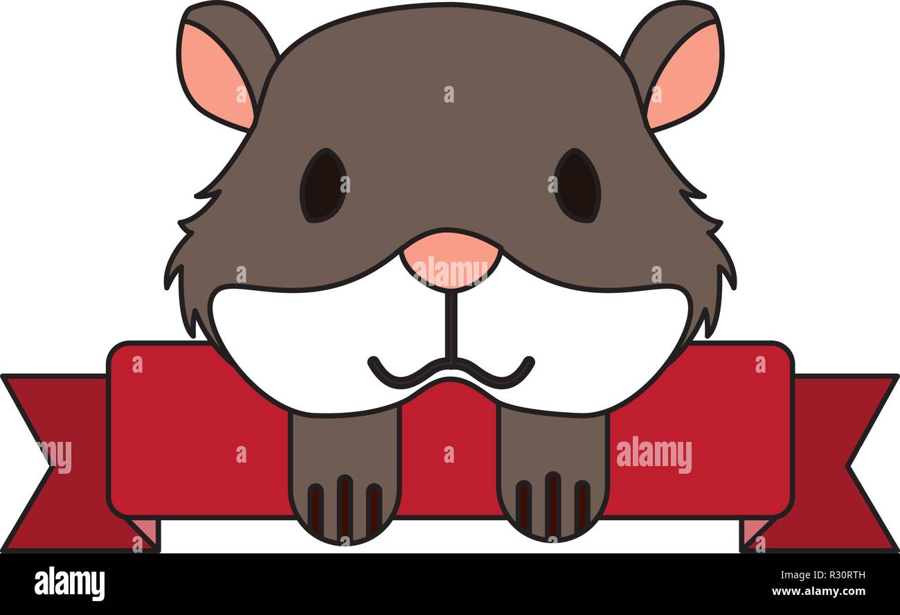 hamster pet shop ribbon emblem vector illustration Stock Vector Image ...