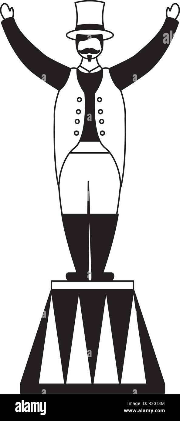 host man character circus fun fair vector illustration Stock Vector ...