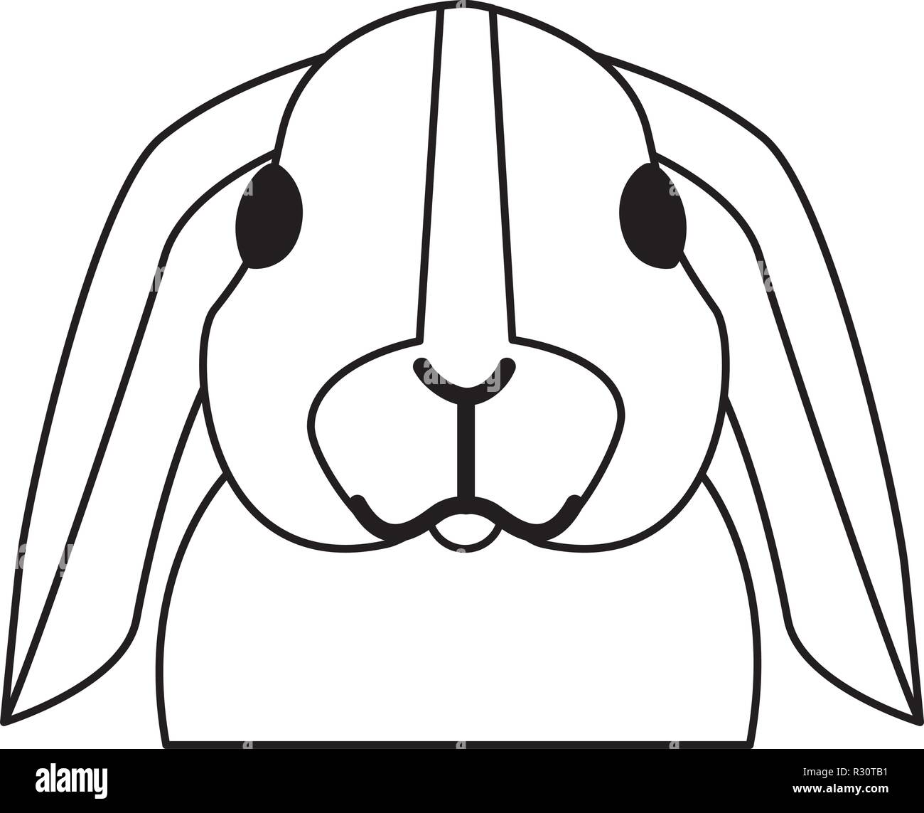 cute rabbit on white background vector illustration Stock Vector Image ...