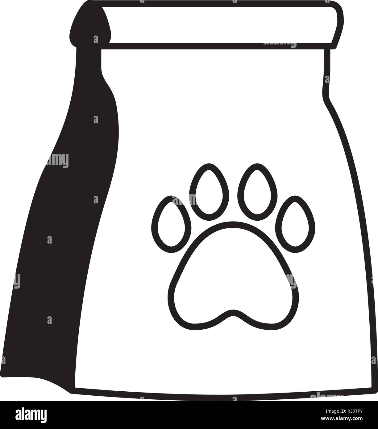 pet shop package paw on white background vector illustration Stock ...