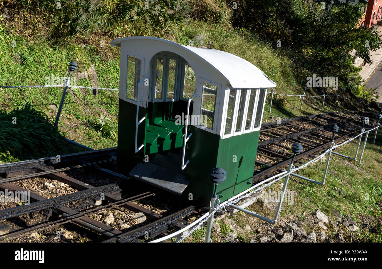 Narrow gauge funicular railway, Dubuque, Iowa. This railway has been ...