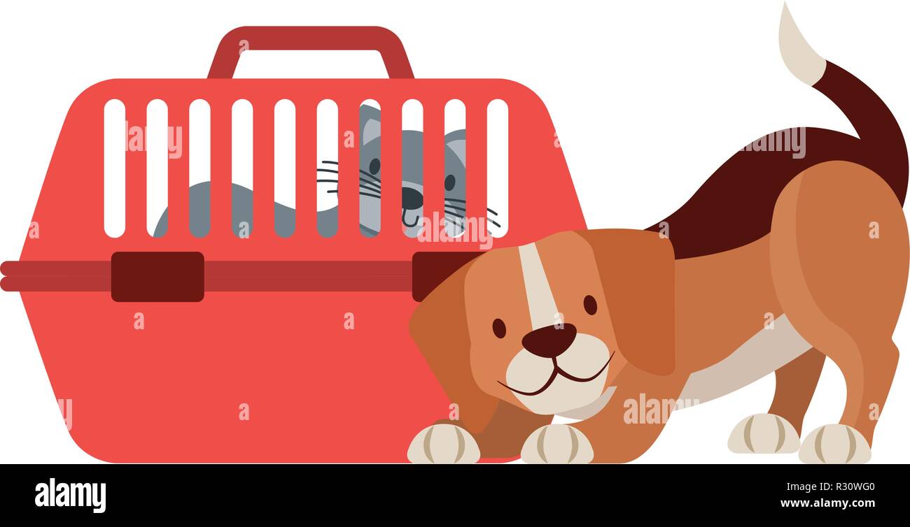 Caged puppy Stock Vector Images - Alamy