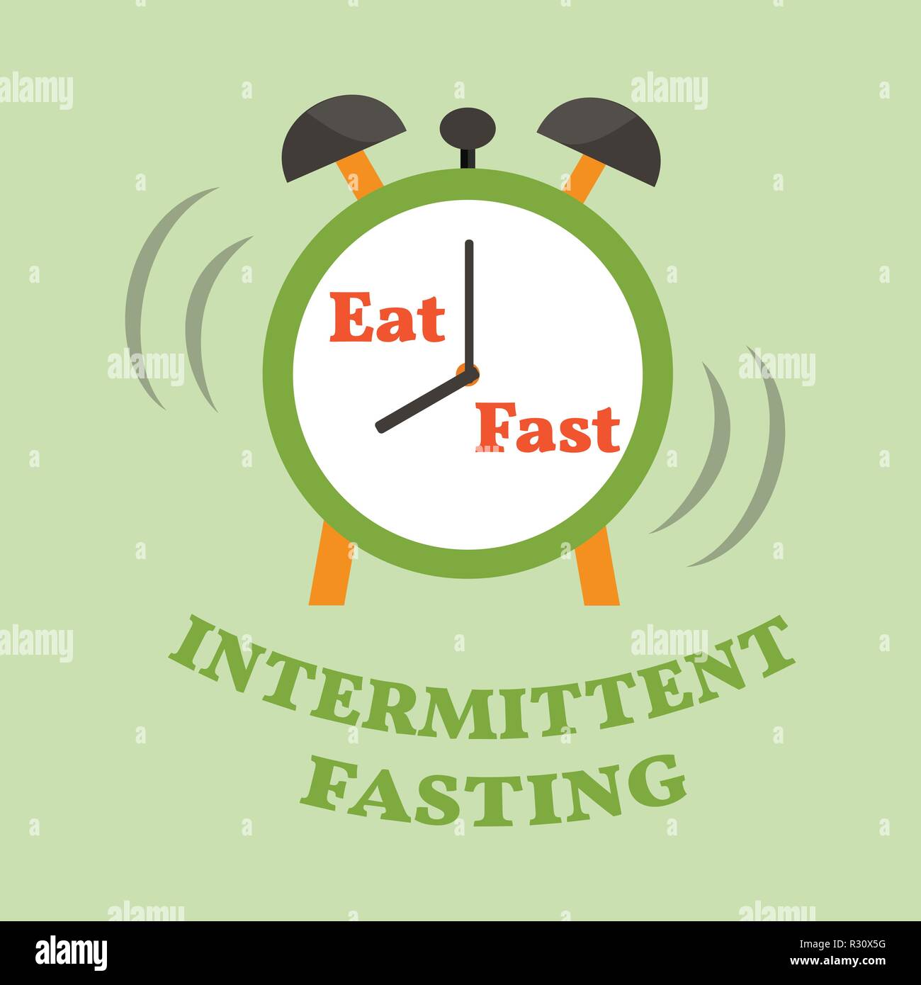 Intermittent fasting diet, time restricted eating. Vector illustration ...