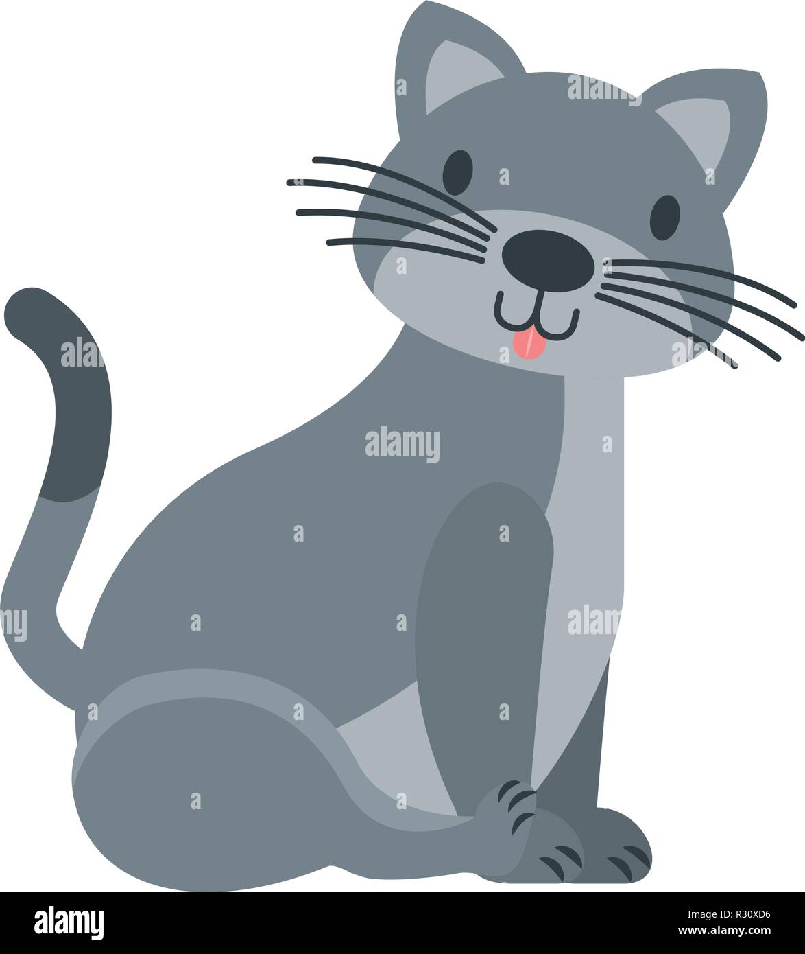 gray cat on white background vector illustration Stock Vector Image ...
