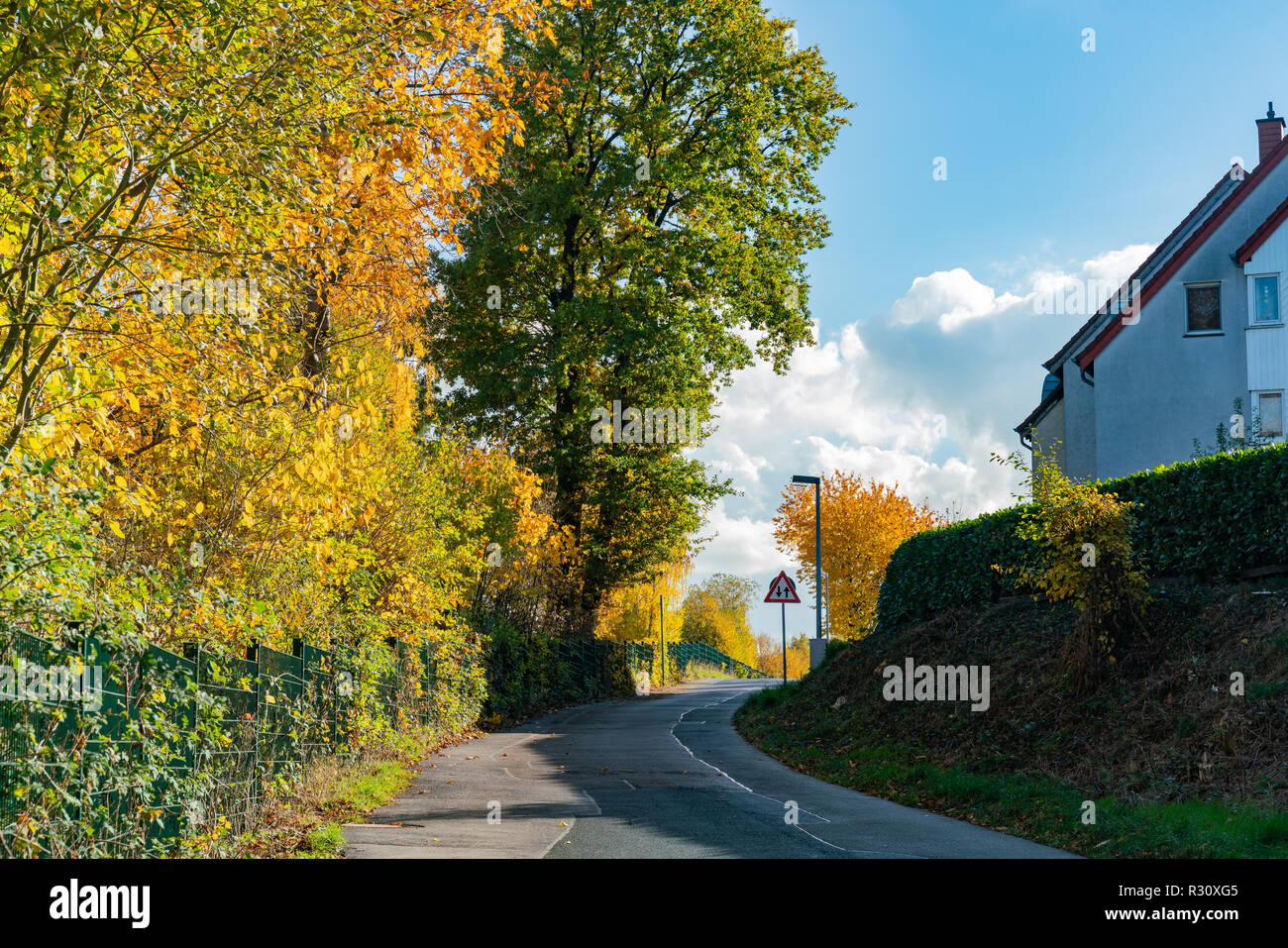 Beautiful fall color around country side of Iserlohn at Germany Stock ...