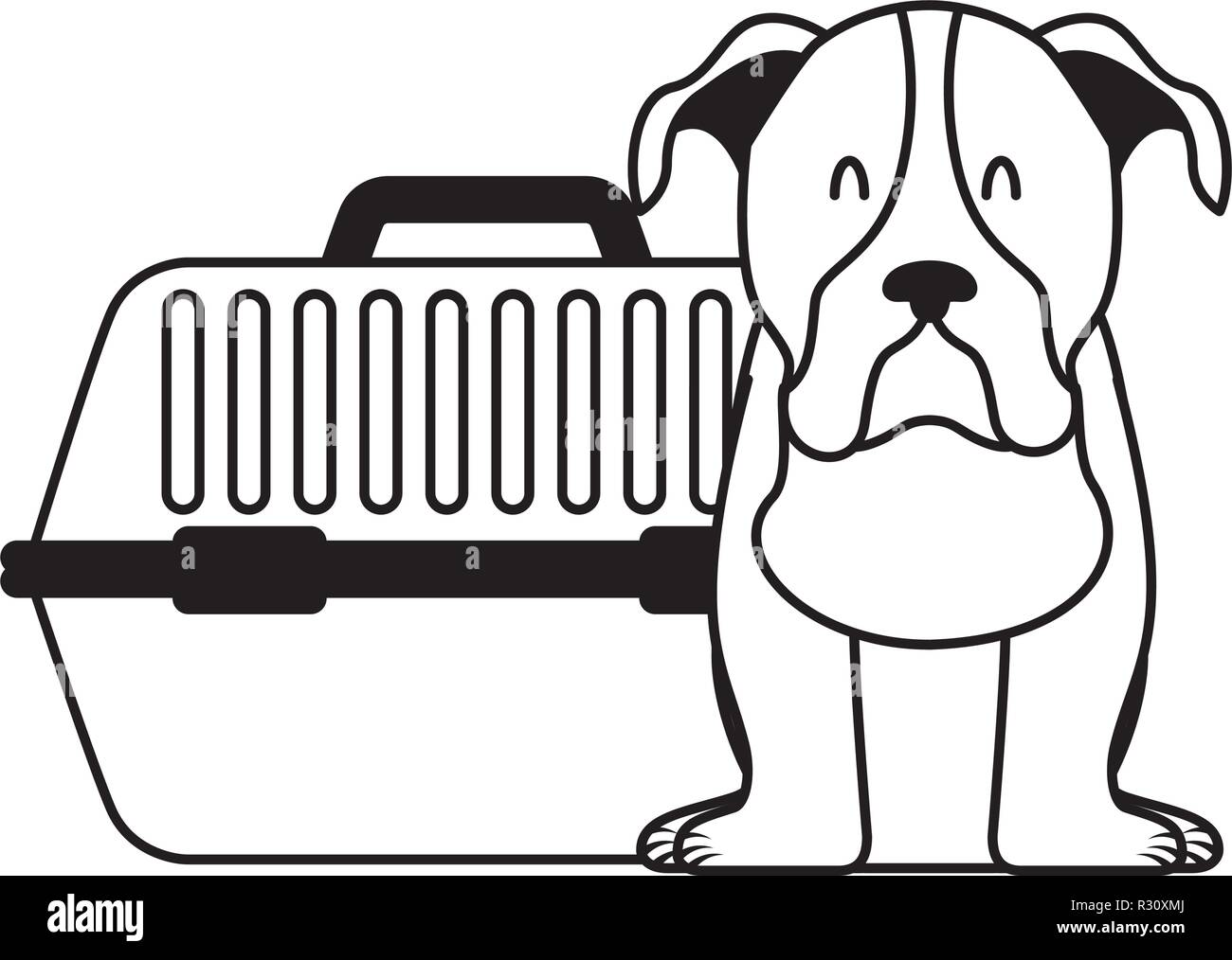 cute dog and pet cage vector illustration Stock Vector Image & Art - Alamy