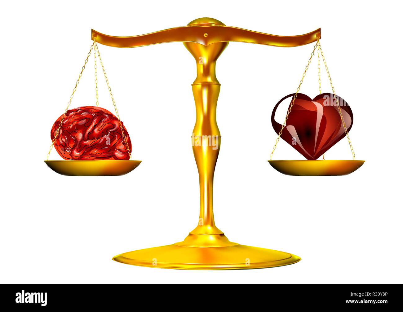 scale, heart and mind, choice between heart and mind. 10 EPS Stock ...