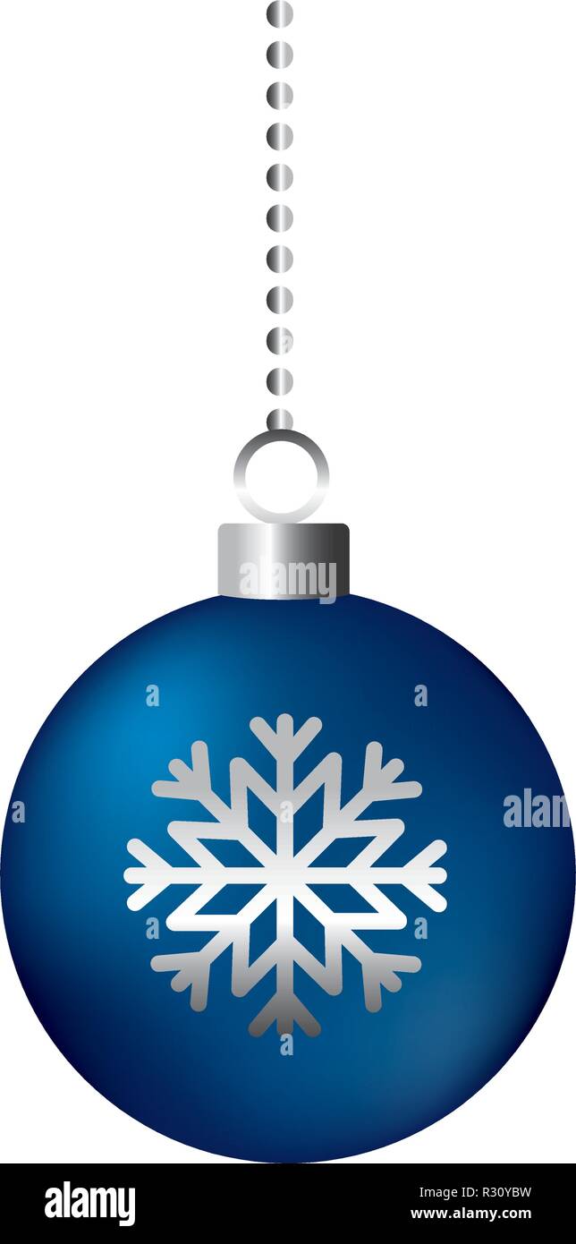 christmas ball snowflake on white background vector illustration Stock ...