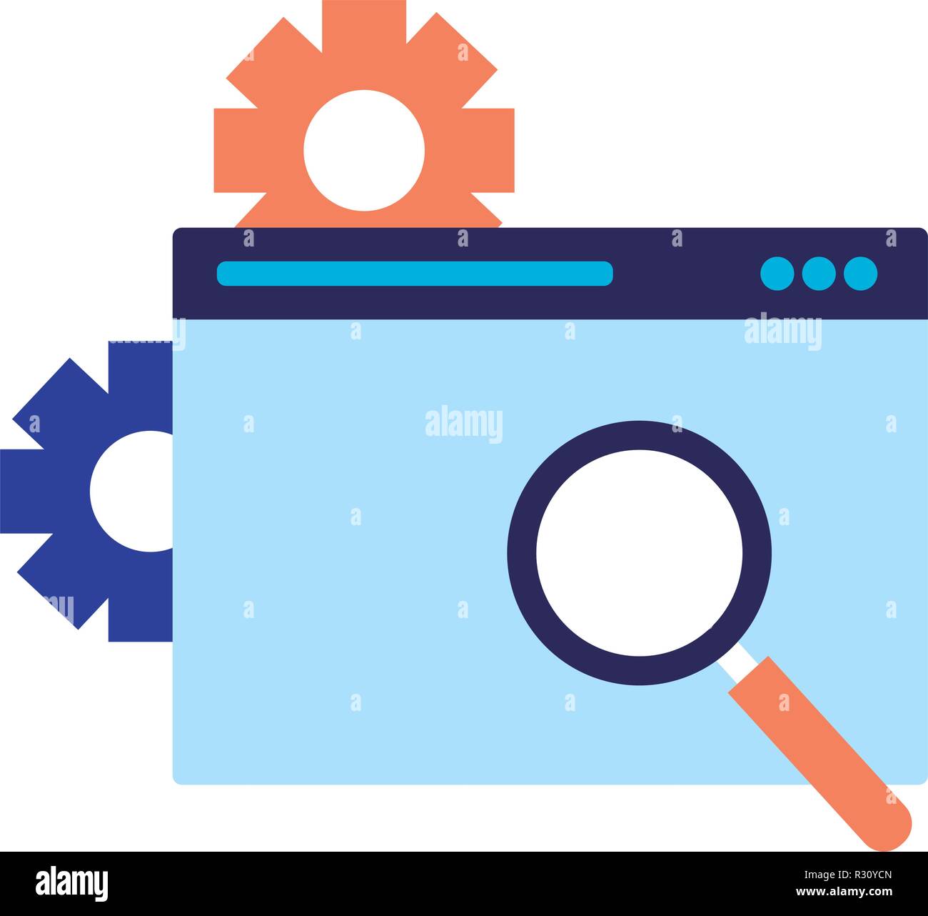 website magnifying glass search engine optimization vector illustration ...