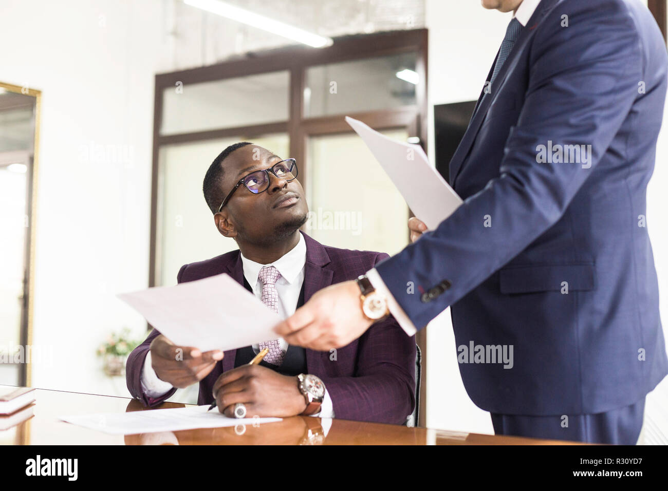 African american man signing contract, black man hand putting signature ...