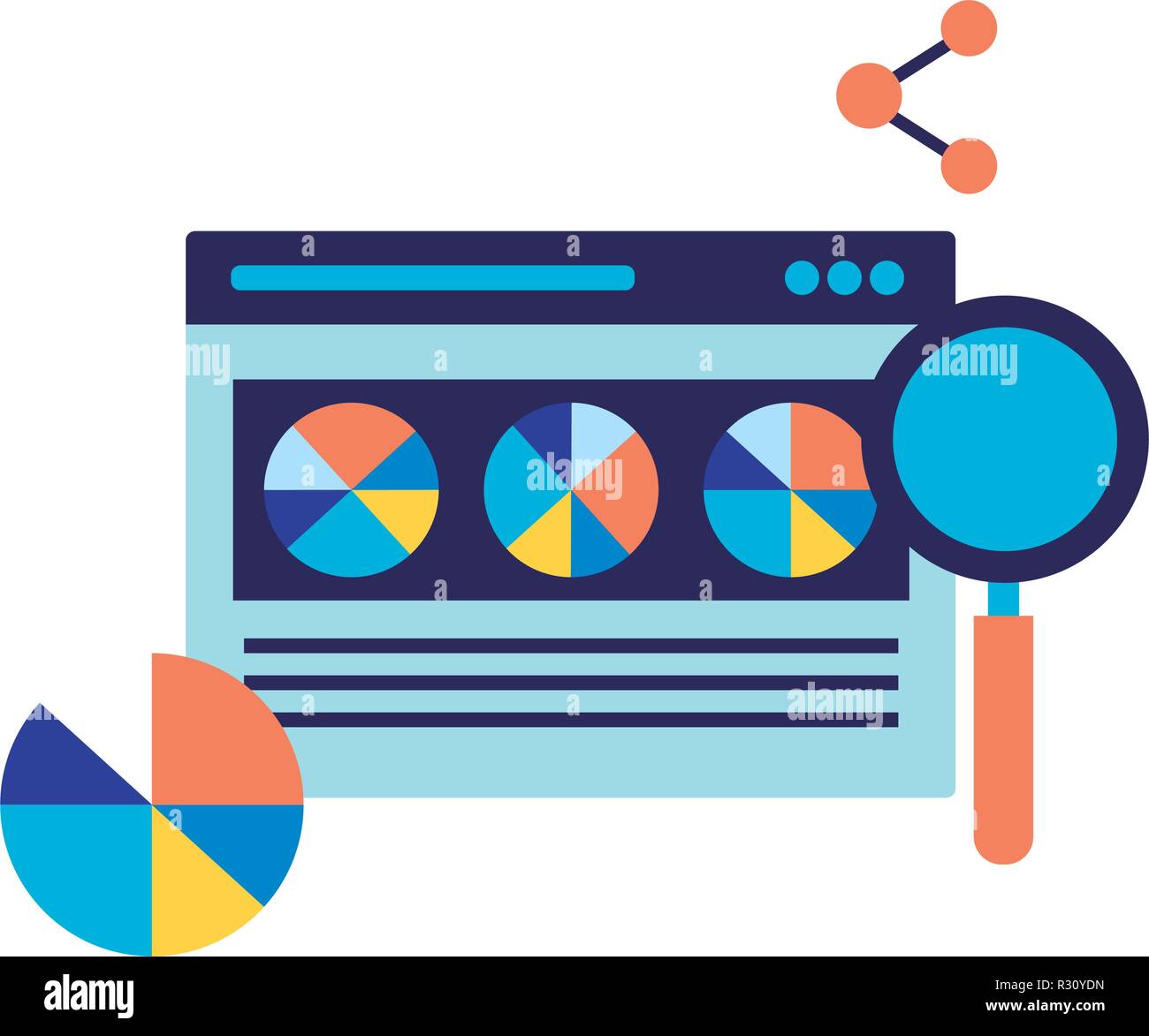 website share chart search engine optimization vector illustration ...