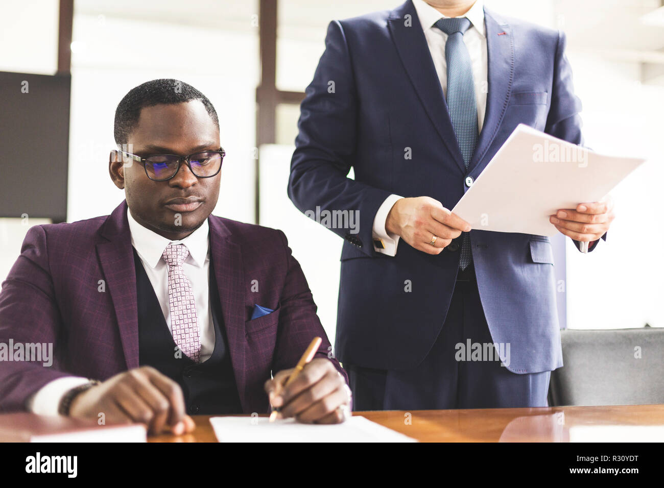 African american man signing contract, black man hand putting signature ...