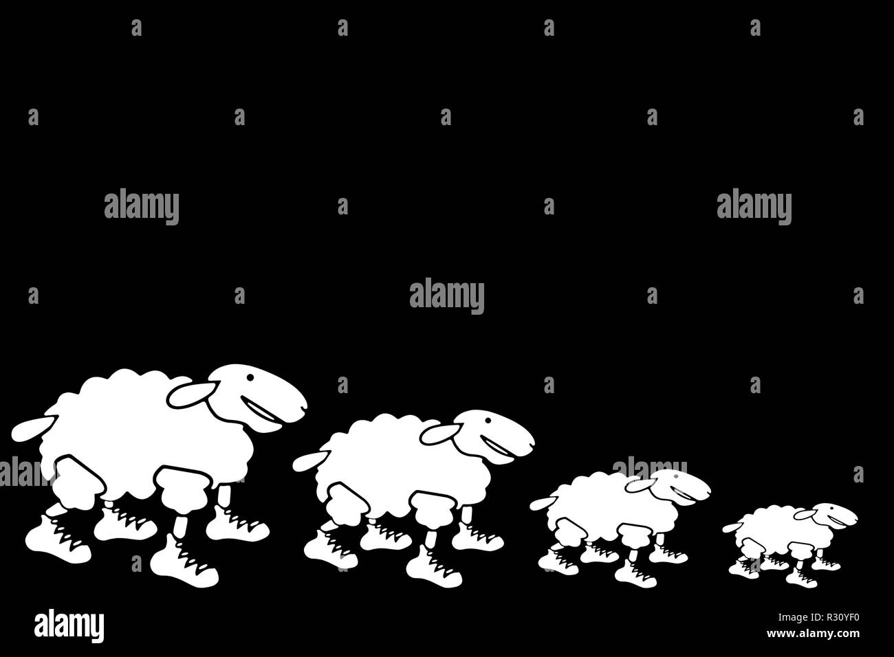 Sheep mascot Black and White Stock Photos & Images - Alamy