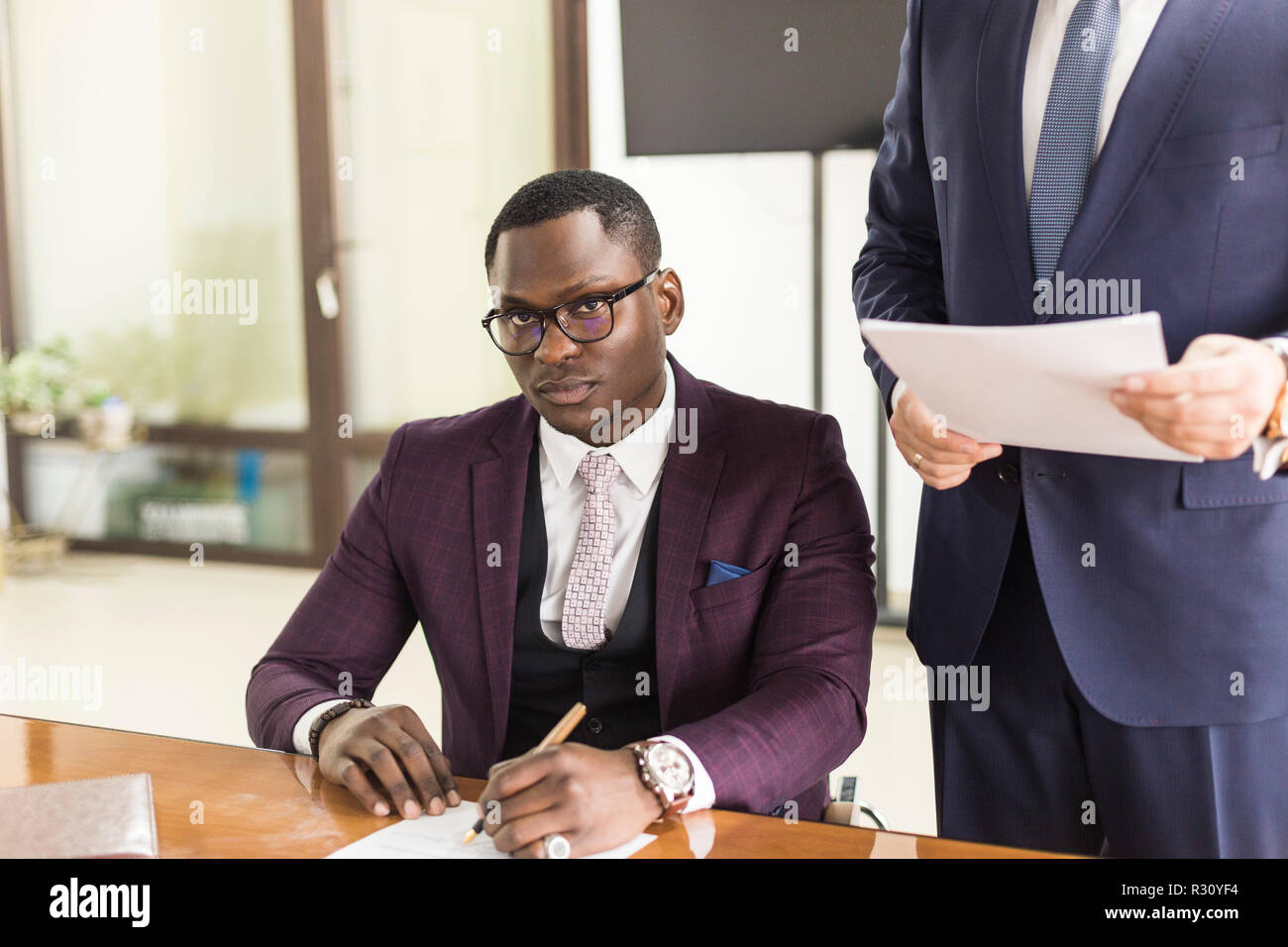 African american man signing contract, black man hand putting signature ...