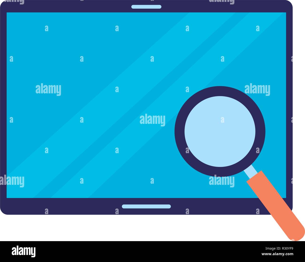 mobile magnifying glass search engine optimization vector illustration ...