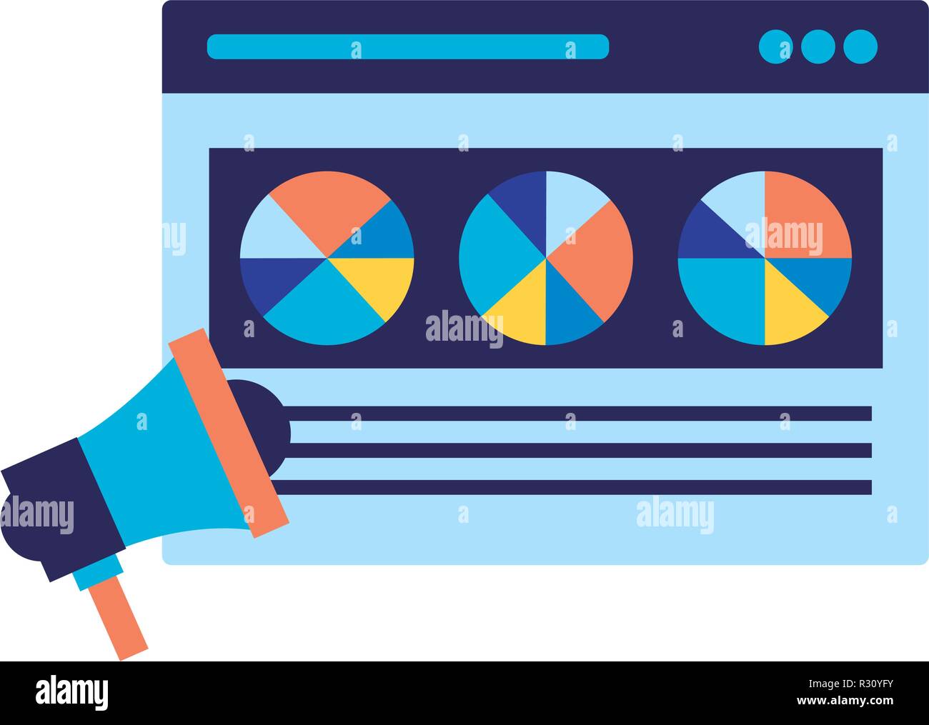 report chart megaphone search engine optimization vector illustration ...