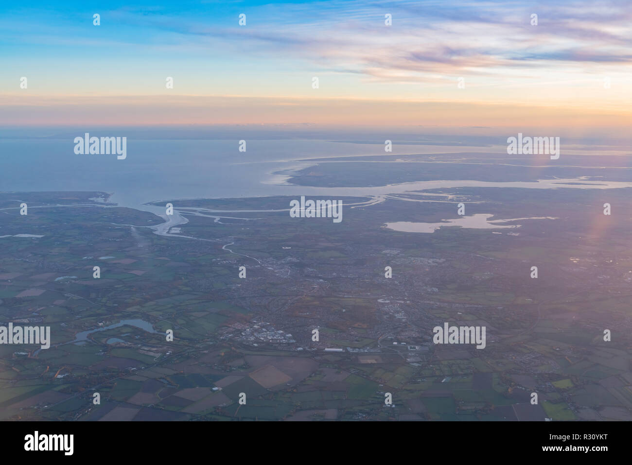 Aerial view of the beautiful Colchester area at United Kingdom Stock ...