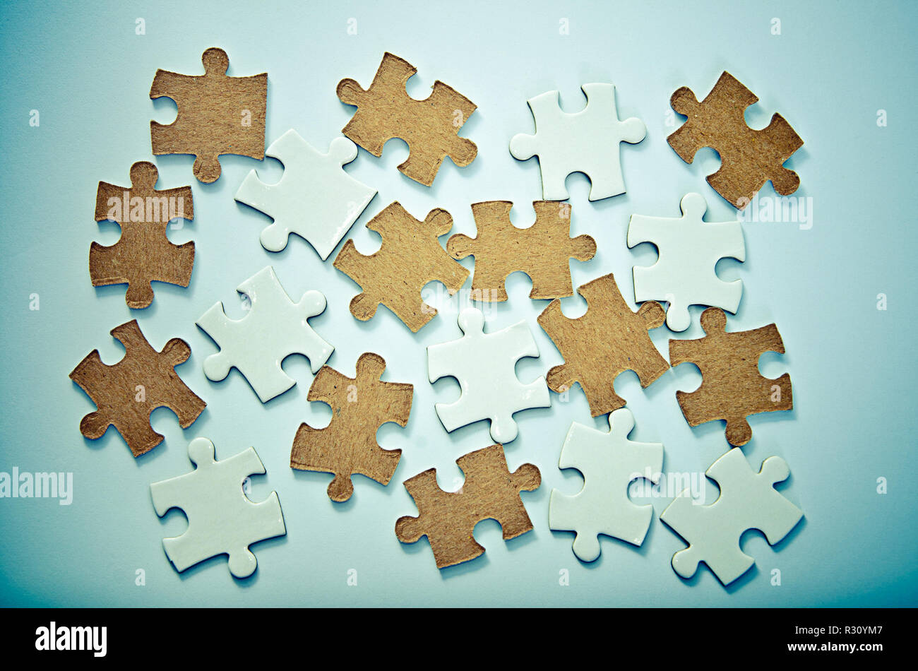 puzzle pieces as a background Stock Photo - Alamy