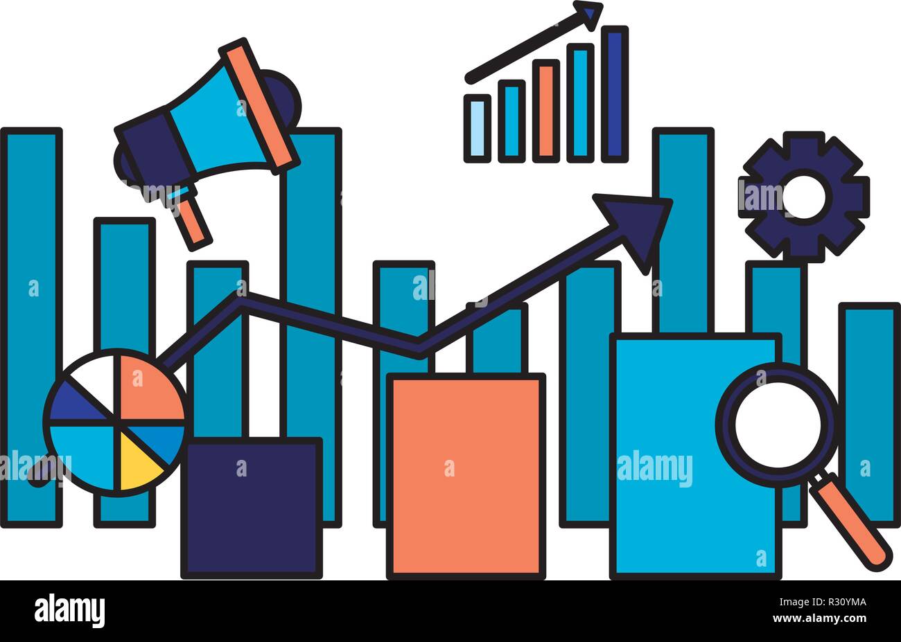 statistics chart speaker search engine optimization vector illustration Stock Vector Image & Art ...
