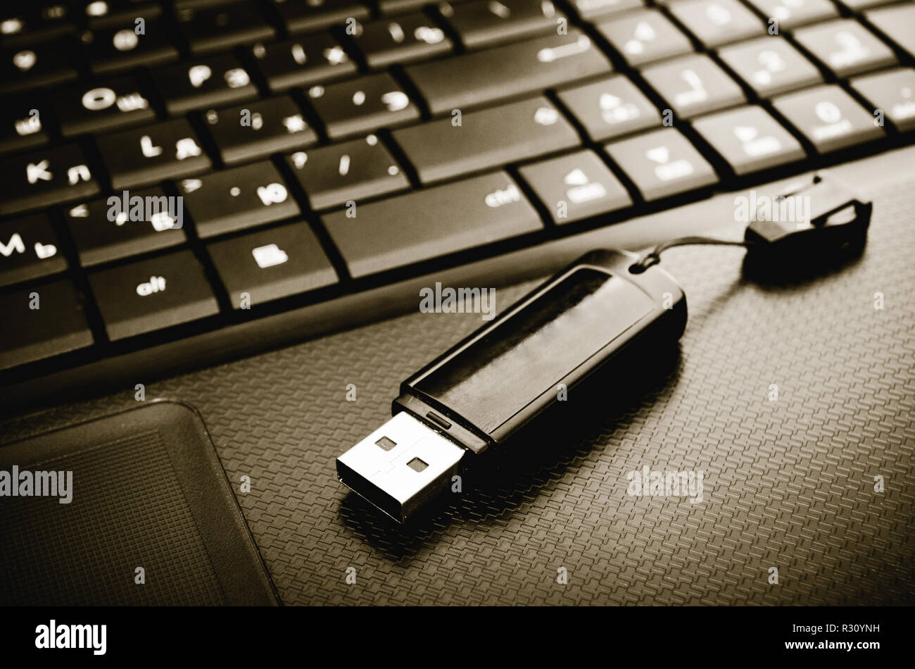 flash and laptop keyboard closeup Stock Photo - Alamy