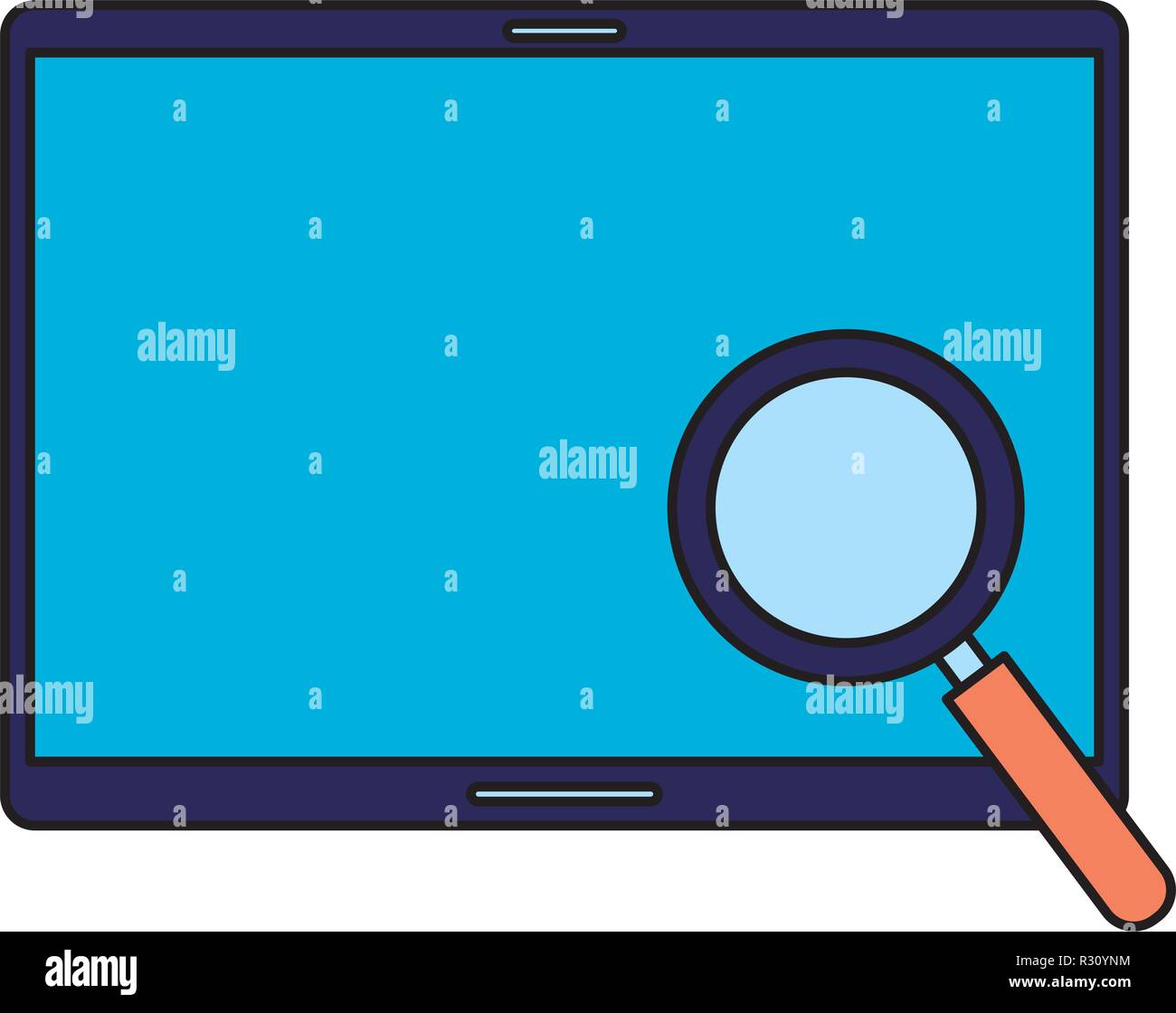 mobile magnifying glass search engine optimization vector illustration ...