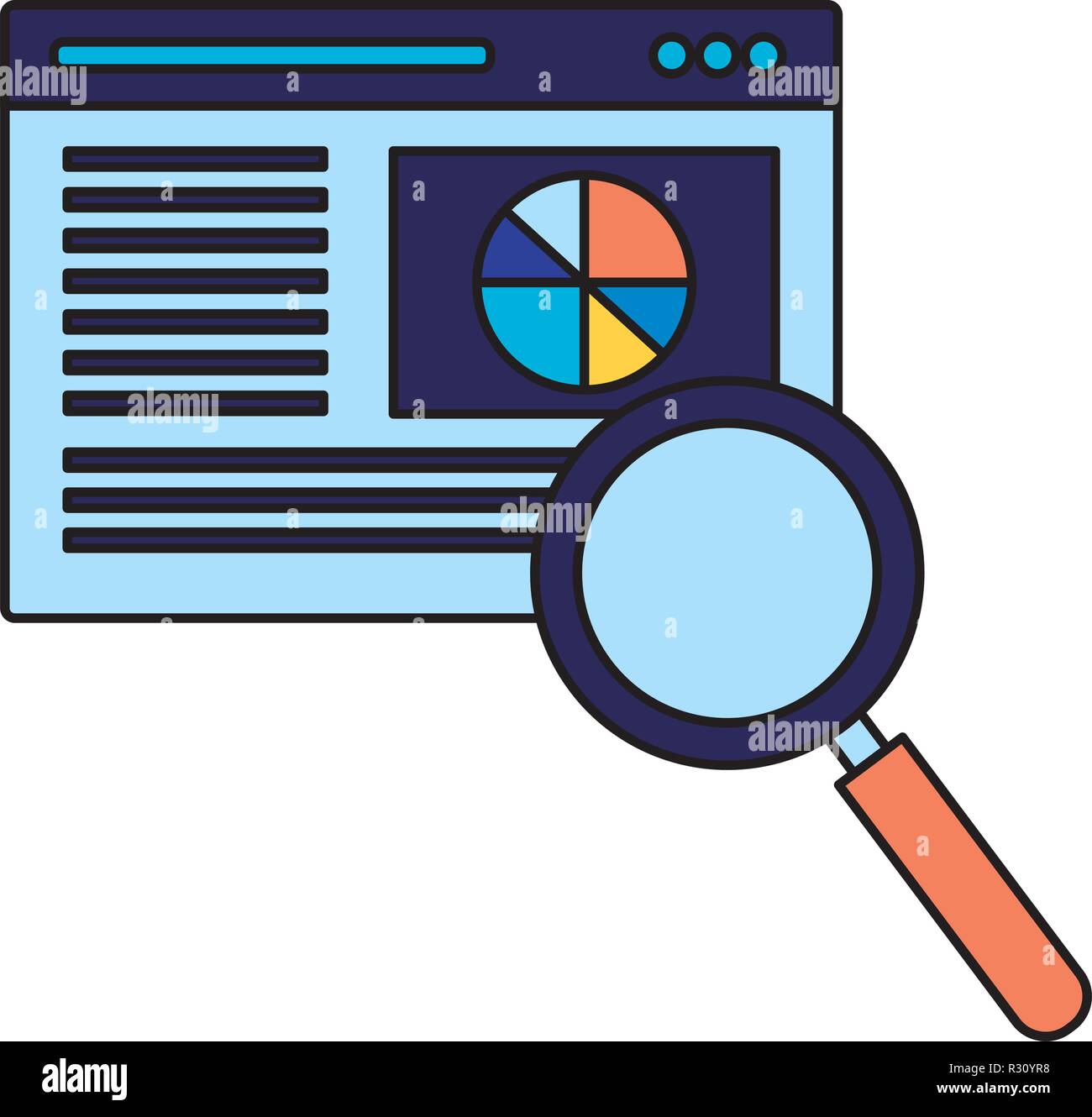 Website Page Magnifying Glass Search Engine Optimization Vector Illustration Stock Vector Image
