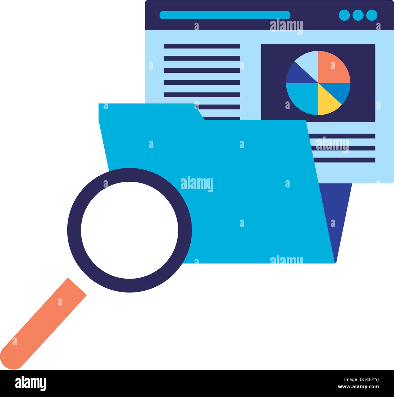 folder report business analysis search engine optimization vector illustration Stock Vector ...
