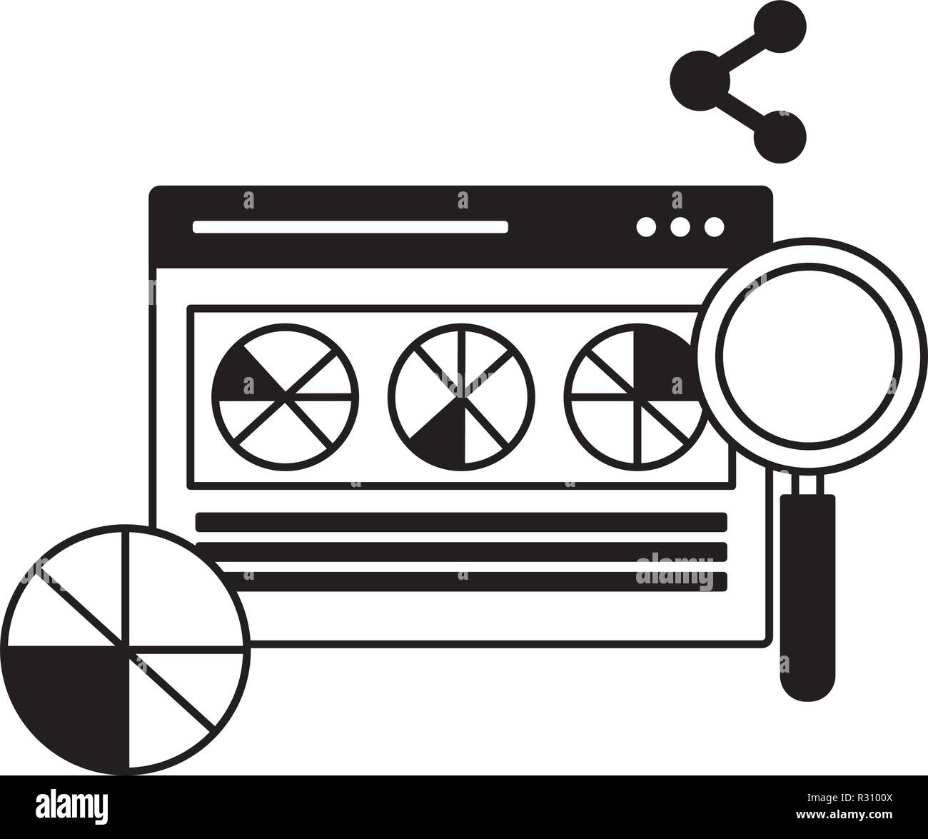 website share chart search engine optimization vector illustration ...