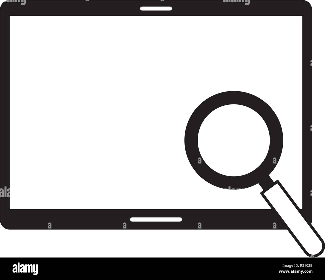 mobile magnifying glass search engine optimization vector illustration ...