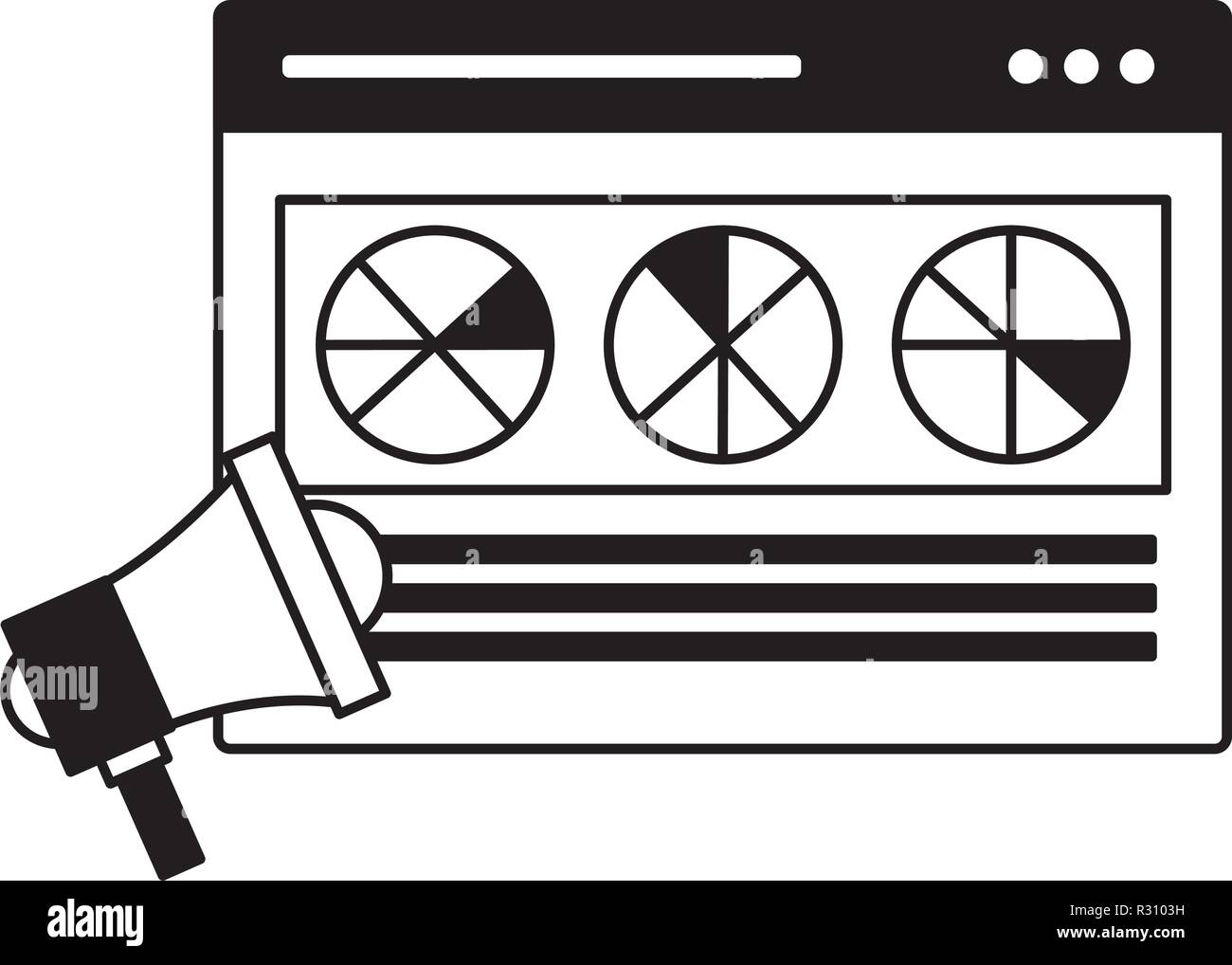 report chart megaphone search engine optimization vector illustration ...