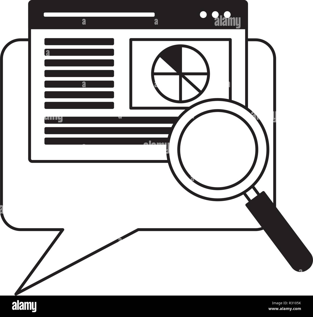 website analysis speech bubble search engine optimization vector ...