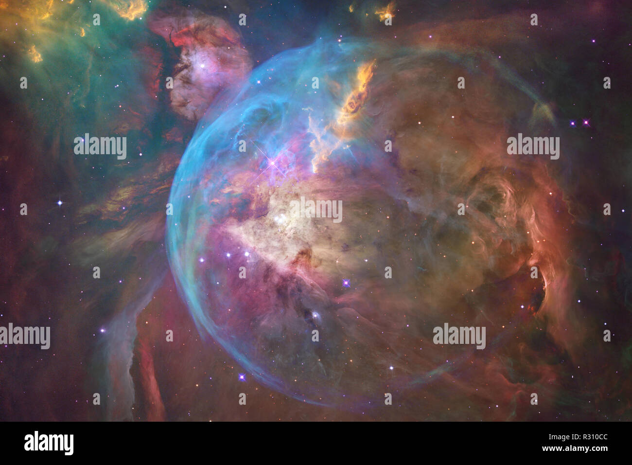 Infinite beautiful cosmos background with nebula and stars. Elements of ...