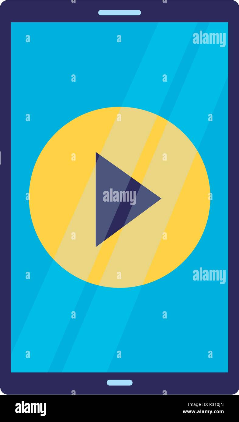 cellphone video player on white background vector illustration Stock ...