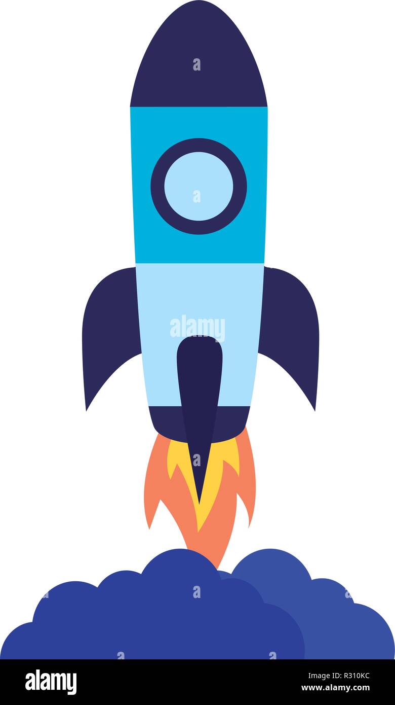 rocket launch on white background vector illustration Stock Vector ...