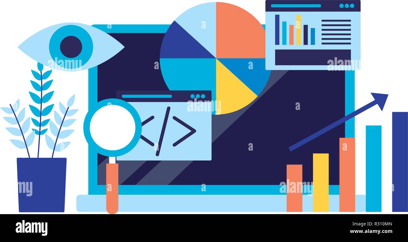 statistics code analysis document search engine optimization vector ...