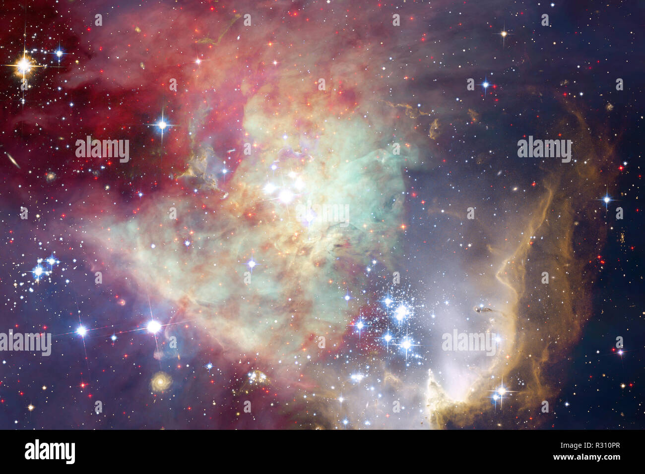 Universe scene with stars and galaxies in deep space showing the beauty ...